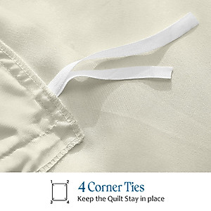 Twin/Twin XL (68x86) Duvet Cover 800 Thread Count Sateen Egyptian Cotton Quality 3-PCs Duvet Cover Set - All Season Comforter Cover with Button Closure & Corner Ties (Solid, Beige)