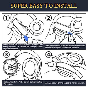 SOULWIT Professional Replacement Ear Pads for JBL Live 500BT/Live 500 BT Around-Ear Wireless Headphone, Earpads Cushions with Softer Protein Leather, Noise Isolation Foam - Black