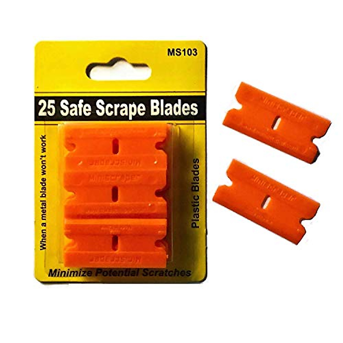 25 Plastic Double Edged Razor Blade and Titan Razor Scraper