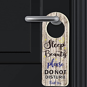 FOUR ORANGUTANS Sleep Beauty Sign for Front Door, Door Hanger, Double Sided, Ideal for Home, Bathroom, Bedroom, Baby Room