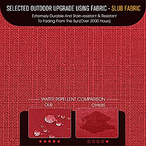 PHI VILLA Patio Sectional Clearance Manual Weaving Wicker Small L-Shaped Outdoor Furniture Sofa Set with Upgrade Rattan (3 Piece,Red)