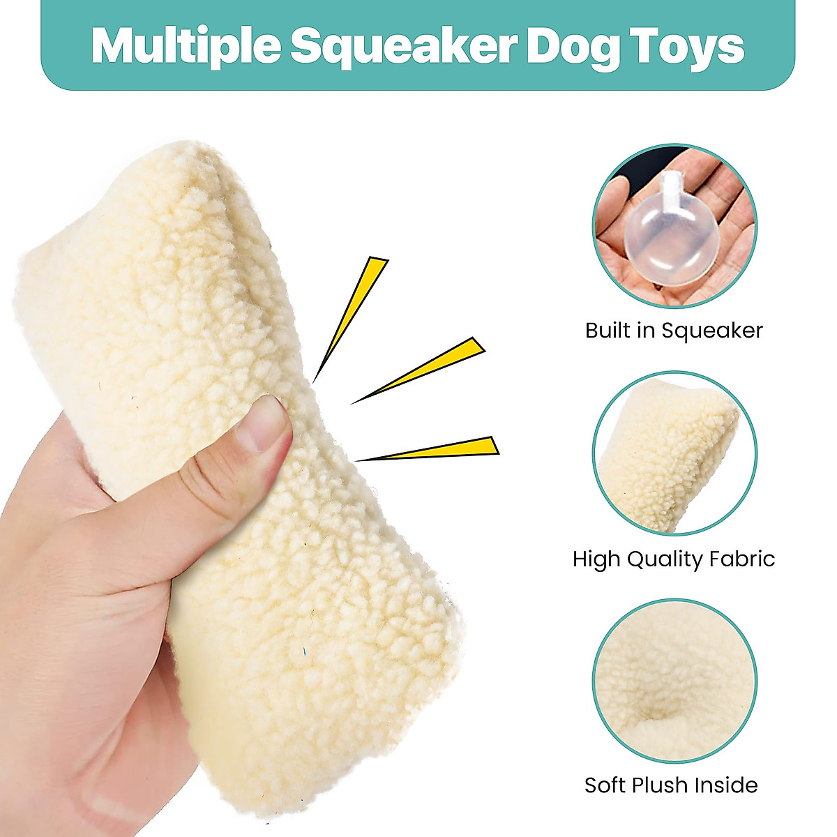 SPOT Vermont Style Fleece Bone Dog Toy - Soft Squeaky Plush Comfort Toy for Small and Medium Dogs and Puppies, Ideal for Light Chewers, 9 inch