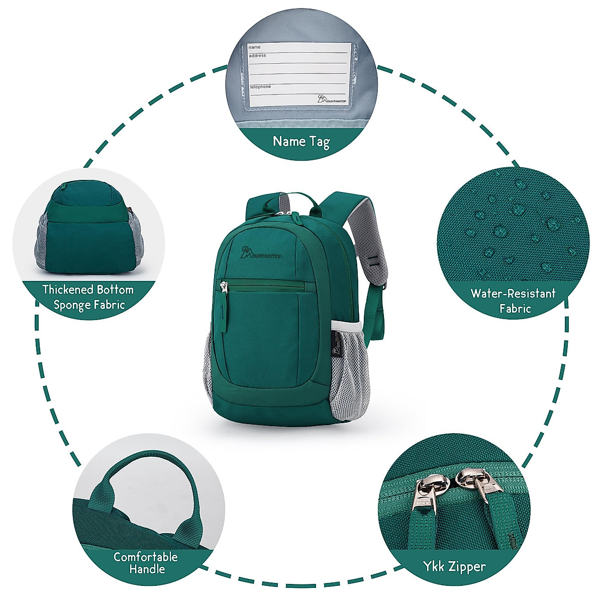 MOUNTAINTOP Kids Toddler Backpack for Boys Girls Preschool Kindergarten Bag