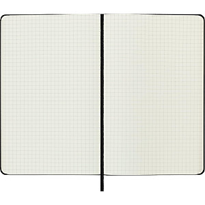 Moleskine Classic Notebook, Hard Cover, Large (5" x 8.25") Squared/Grid, Black, 240 Pages