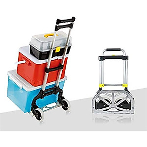 Shopping Trolley on Wheels Multi Function Shopping Cart Lightweight Aluminium Barrow Cart Mini Folding Trolley Storage Hand Trucks,