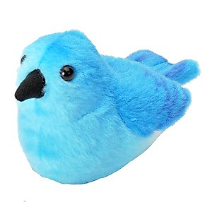 Wild Republic Audubon Birds Mountain Bluebird Plush with Authentic Bird Sound, Stuffed Animal, Bird Toys for Kids and Birders