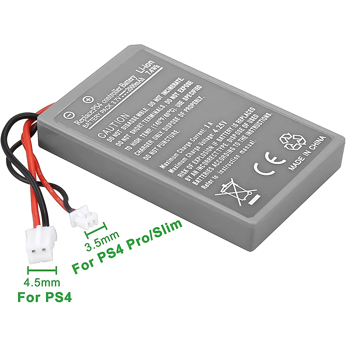 POWTREE Upgraded 2000mAh 2Packs PS4 PS4Pro Battery for Sony PlayStation 4 Dualshock 4 V1 V2 Controller CUH-ZCT2U CUH-ZCT2E CUH-ZCT1E CUH-ZCT1U CUH-ZCT1H, ect.
