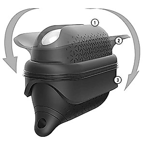 Maidea Fold Case for Beats Studio Buds Folding Protective Case Cover with Keychain Waterproof Case Dustproof Cover Shockproof Case Cover (Black)