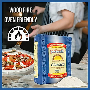 Classica, Tipo "00" Double Zero Flour Extra Fine, 11 lbs (5 kg), Neapolitan Italian Pizza, Bread, Pasta, and more, All Natural, Unbleached, Unbromated, No Additives, Polselli