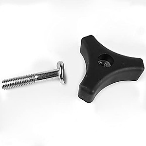 YaptheS Triangle Knob, Lawn Mower Screw Nut Triple Angle Handle Knob Nut Bolt Replacement Parts Black 2pcs, Garden Tool Accessories