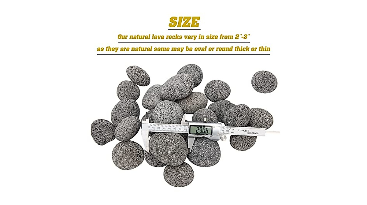 Black Lava Rocks for Fire Pits and Fireplaces - 10 lb Natural Stones