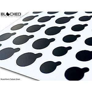 BLOCKED Webcam/Camera Vinyl Covers | Low-Tack Restickable Webcam Sticker | Multiple Sizes | Black 57-Pack Tabbed (Muted Matte)