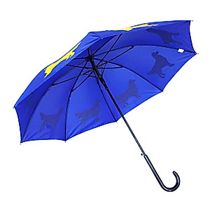 The San Francisco Umbrella Company - Premium Golden Retriever Rain Umbrella (Gold on Blue) - Strong, Durable, Windproof & Resistant With Fiberglass Ribs Stick Umbrella