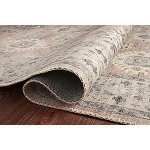 Loloi II Hathaway Collection HTH-03 Java / Multi 9'-0" x 12'-0", .25" Thick, Area Rug, Soft, Durable, Printed, Modern, Low Pile, Non-Shedding, Easy Clean, Living Room Rug