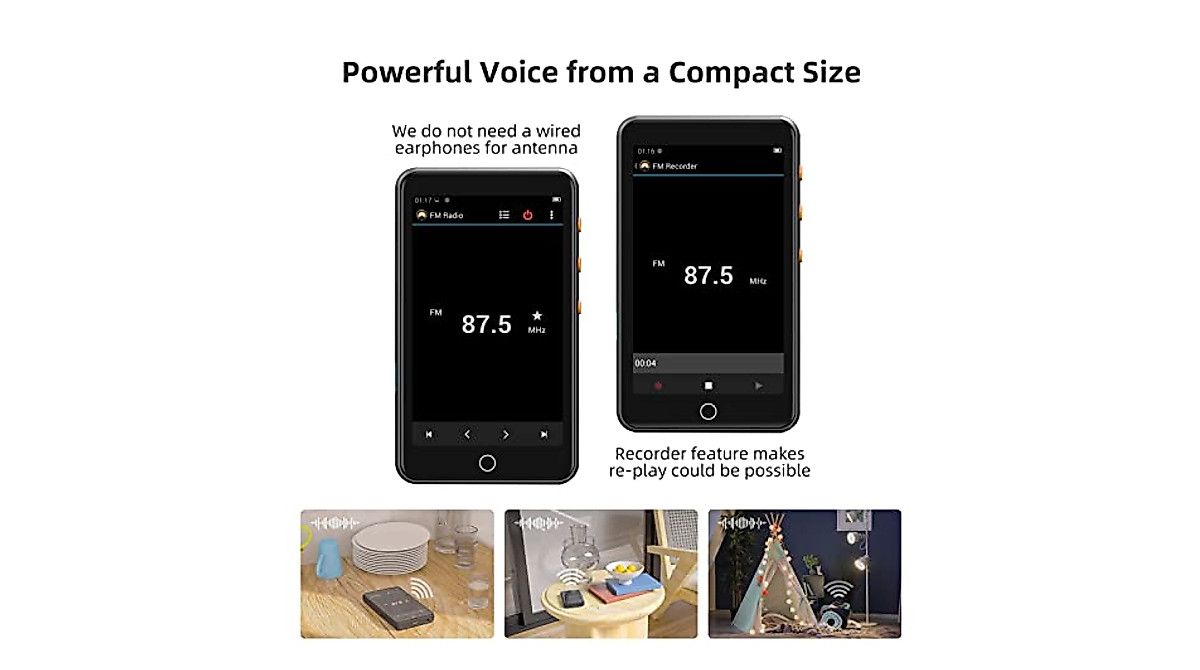 Innioasis S1 64GB MP3 Player with Bluetooth & FM Radio