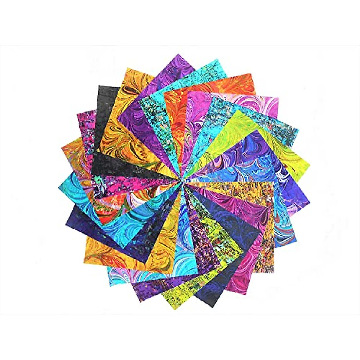 Material Maven Quilt Kit Painted Sky with Paula Nadelstern's Poured Colour Fabric by Benartex Precut King Sz, Multicolor