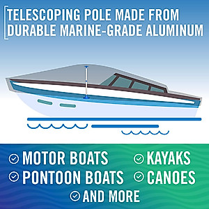 Boat Cover Support Poles 1 PK Support Systems - One Adjustable Small to Large Posts Boat Cover Pole for Jon Boat Pontoon Boat Cover Aluminum Boat Tarps Bimini Tops Marine Grade