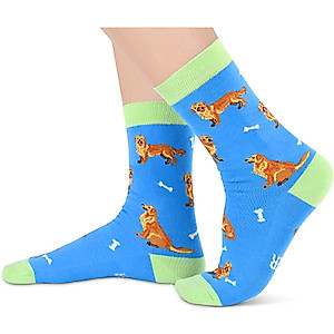 sockfun Funny Golden Retriever Gifts for Women Men, Novelty Golden Retriever Socks Silly Crazy Fun Socks