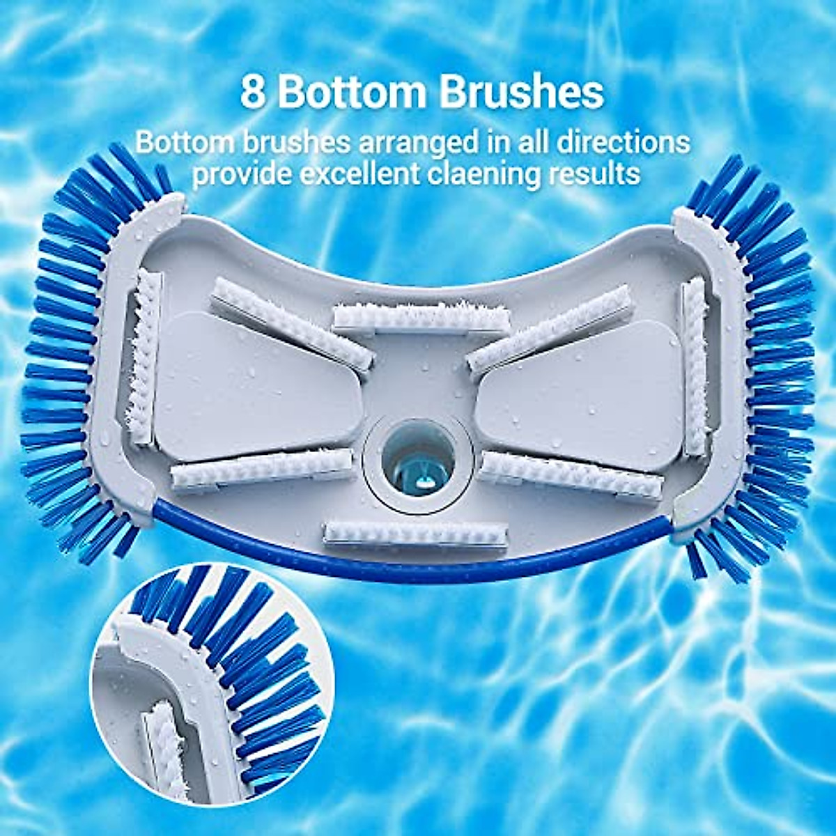 Aiper 4 in 1 Swimming Pool Cleaning Kit, Pool Brush, Pool Vacuum Head, Skimmer Leaf Net, Pool Dispenser, Perfect for Above-Ground/In-ground Pools, Fountains, Walls, Tiles & Floors (Pole NOT Included)