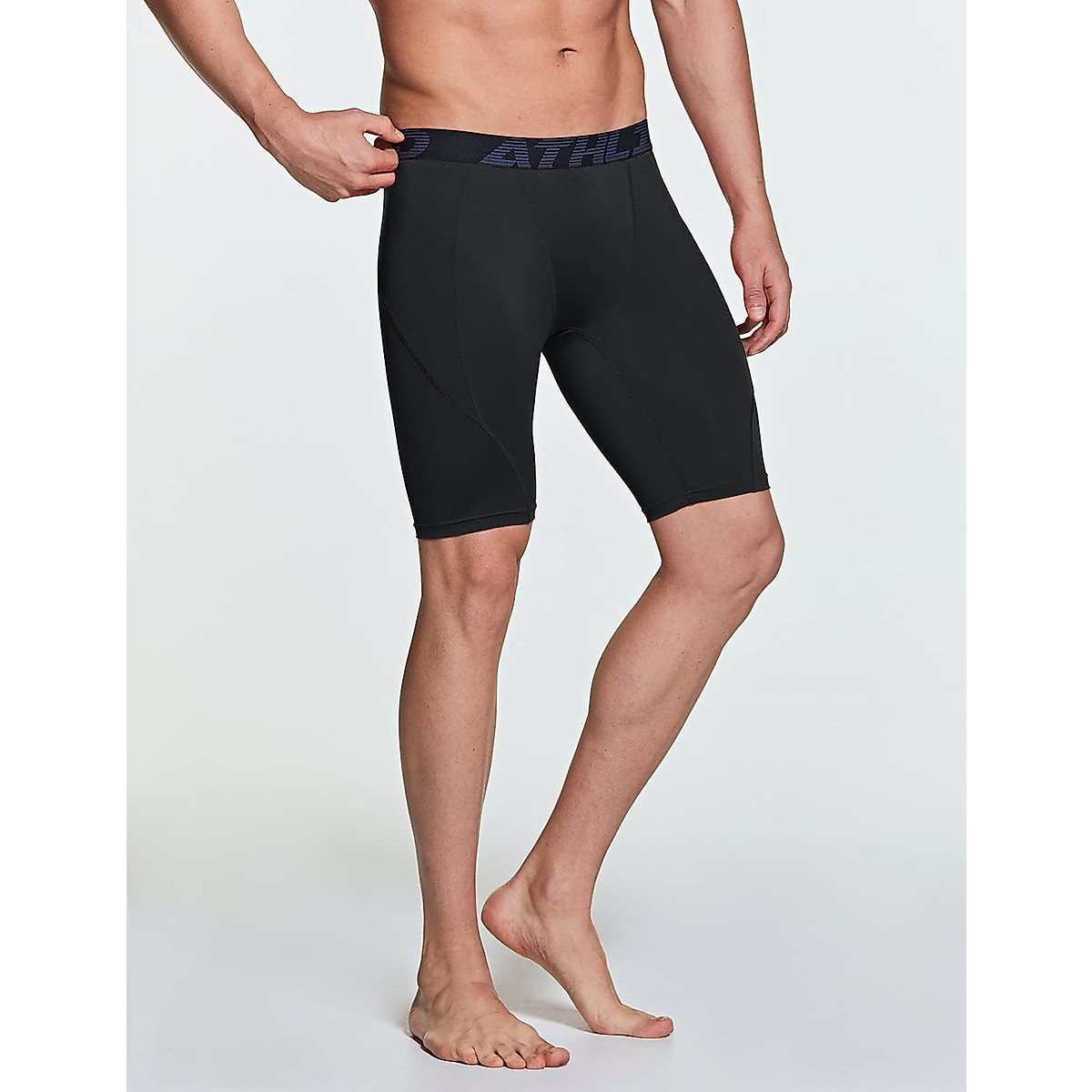 ATHLIO Men's Athletic Cool Dry Compression Shorts, Sports Performance Active Running Tights, 3pack Cool Dry Shorts Black/Charcoal/Red, X-Large