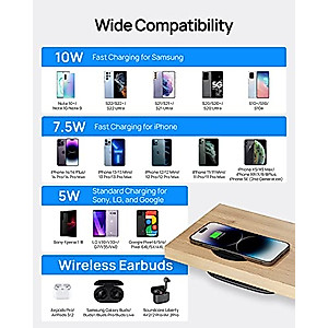 KPON Invisible Wireless Charger - 40MM(1.57") Under Desk Wireless Phone Charger - Hidden Charging Station for iPhone 14/13/12/Wireless Phones(Adapter Included)