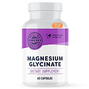 Vimergy Magnesium Glycinate, Trial Size - 30 Servings – with Turmeric & Ginger - Promotes Relaxation & Sleep – Supports Bone, Muscle & Heart Health - Gluten-Free, Kosher, Vegan & Paleo (60ct)