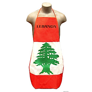 Lebanon Flag Kitchen & BBQ Set w/ Apron, Oven-mitt & Pot-holder Lebanese