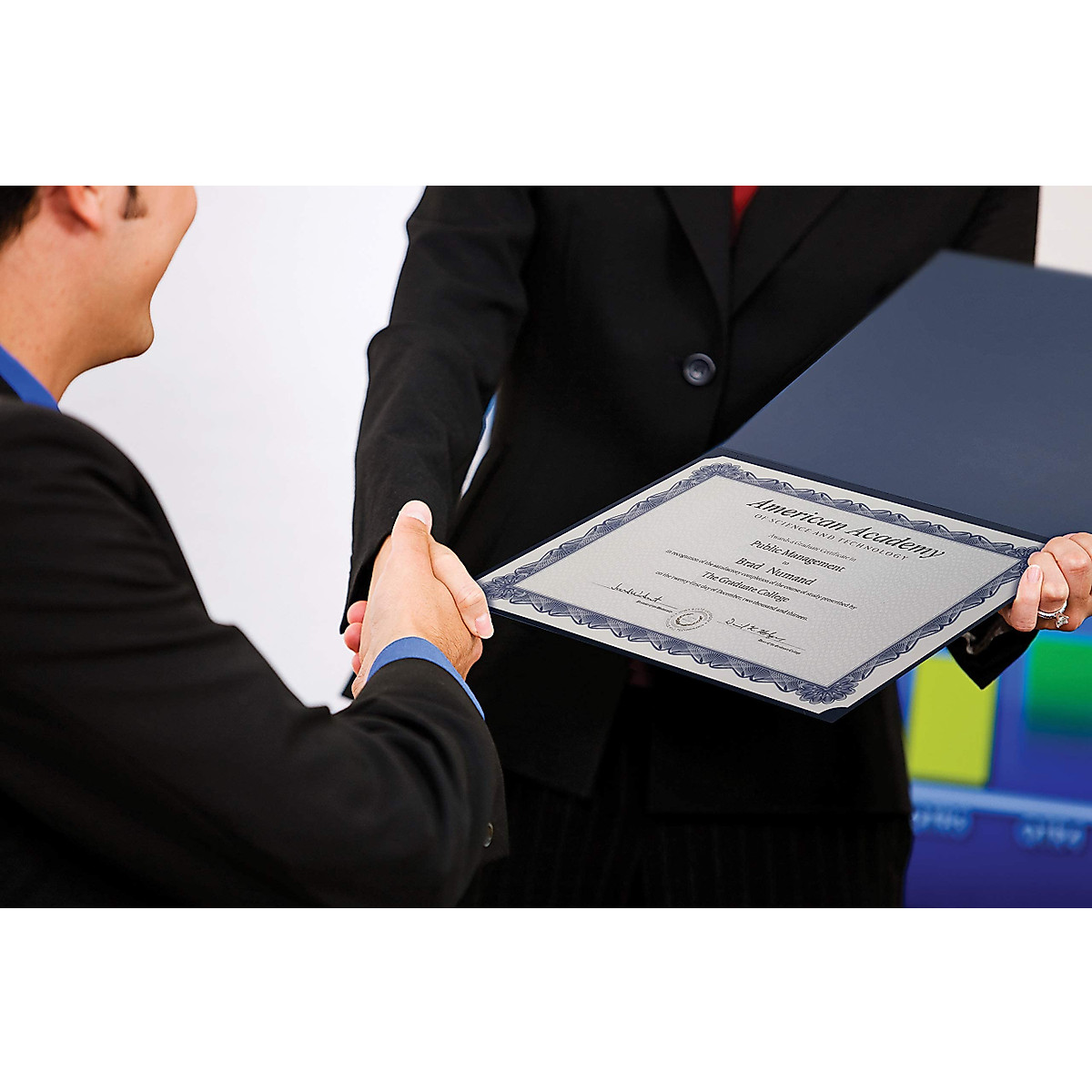 Better Office Products 25 Pack Navy Blue Certificate Holders, Diploma Holders, Document Covers with Gold Foil Border, for Letter Size Paper, 25 Count, Blue