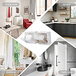 Wall Mounted Flip Storage Box, Waterproof And Dustproof Storage Box, Cotton Balls.Cotton Swabs.Cotton Wheels.Bathroom.Bedroom And Other Cosmetic Pad Storage Boxes