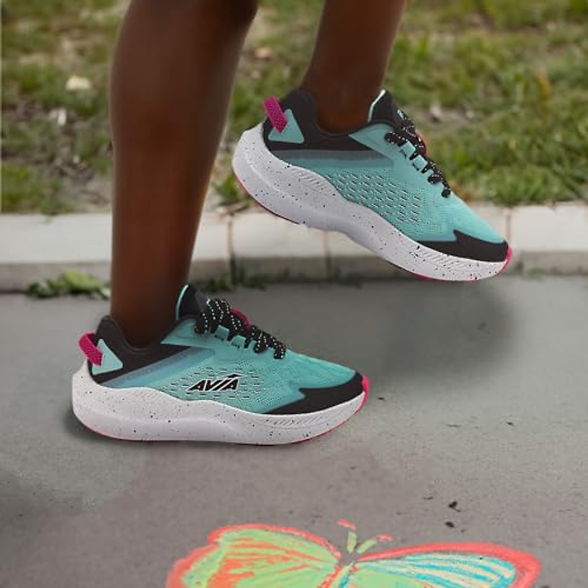 Avia Avi-Storm Girls’ Sneakers - Lightweight Tennis, Athletic, Running Shoes for Girls - Blue, 2 Little Kid