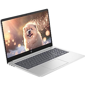 HP Chromebook 15.6 Inch Laptop for College Students, Intel 4-Core Processor N200 (Beat i5-8250U), 8GB DDR5 RAM, 64GB eMMC+128GB SD Card, Chrome OS, UHD Graphics, Natural Silver, PCM