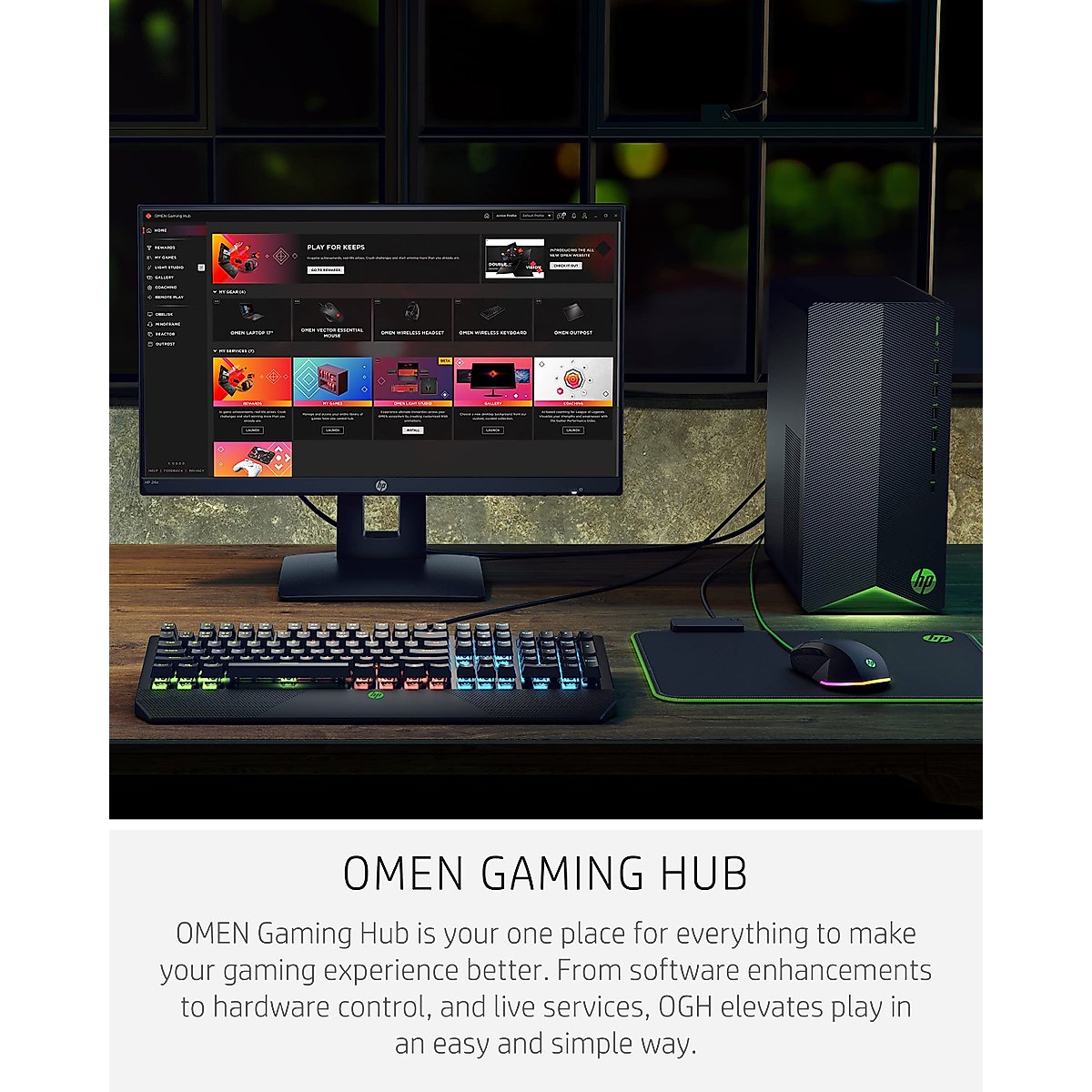 HP Newest Pavilion Gaming Desktop Computer, AMD 6-Core Ryzen 5 5600G Processor AMD Radeon RX5500 4 GB, 16GB RAM, 1TB PCIe NVMe SSD,Mouse and Keyboard, Win 11 Home.w/ELMTech