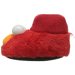 Sesame Street Unisex-Baby ELMO Puppet Slipper, Red, 5/6 Child US Toddler