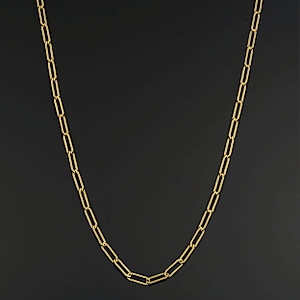 Solid 14k Yellow Gold Filled Paperclip Chain Necklace (3.1 mm, 18 inch)
