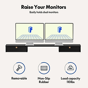 FLEXISPOT Electric Standing Desk with Drawer, Solid One-Piece Adjustable Height Desk with Storage Shelf, Ergonomic Monitor Stand for Computer Laptop (Black Frame/Black Top, 55 inch)
