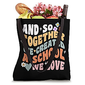 Home School We Love Groovy HomeSchool Teacher Mom Kids 2 Tote Bag