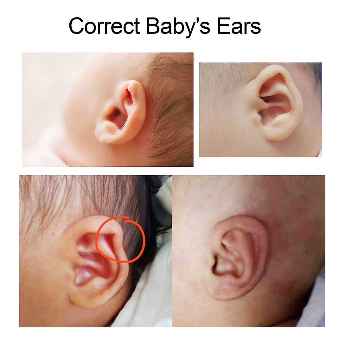 ZJchao Ear Corrector, 4 X 50cm Silicone Newborn Baby Ear Aesthetic Correctors Kids Infant Protruding Ear Patch Stickers Infant Protruding Ear Patch Stickers for Babies with Protruding Ears