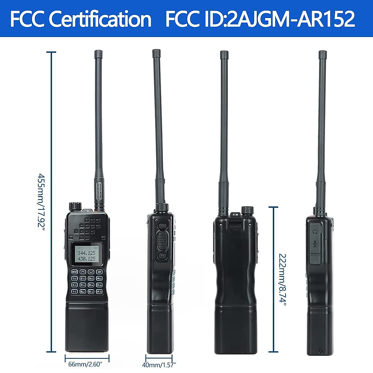 Baofeng AR-152 Military Grade 10W Long Range Walkie Talkies Ham Radio for Adults,Two Way Radio with More Rechargeable Battery and 18.89’’ Tactical Antenna Full Baofeng Accessories