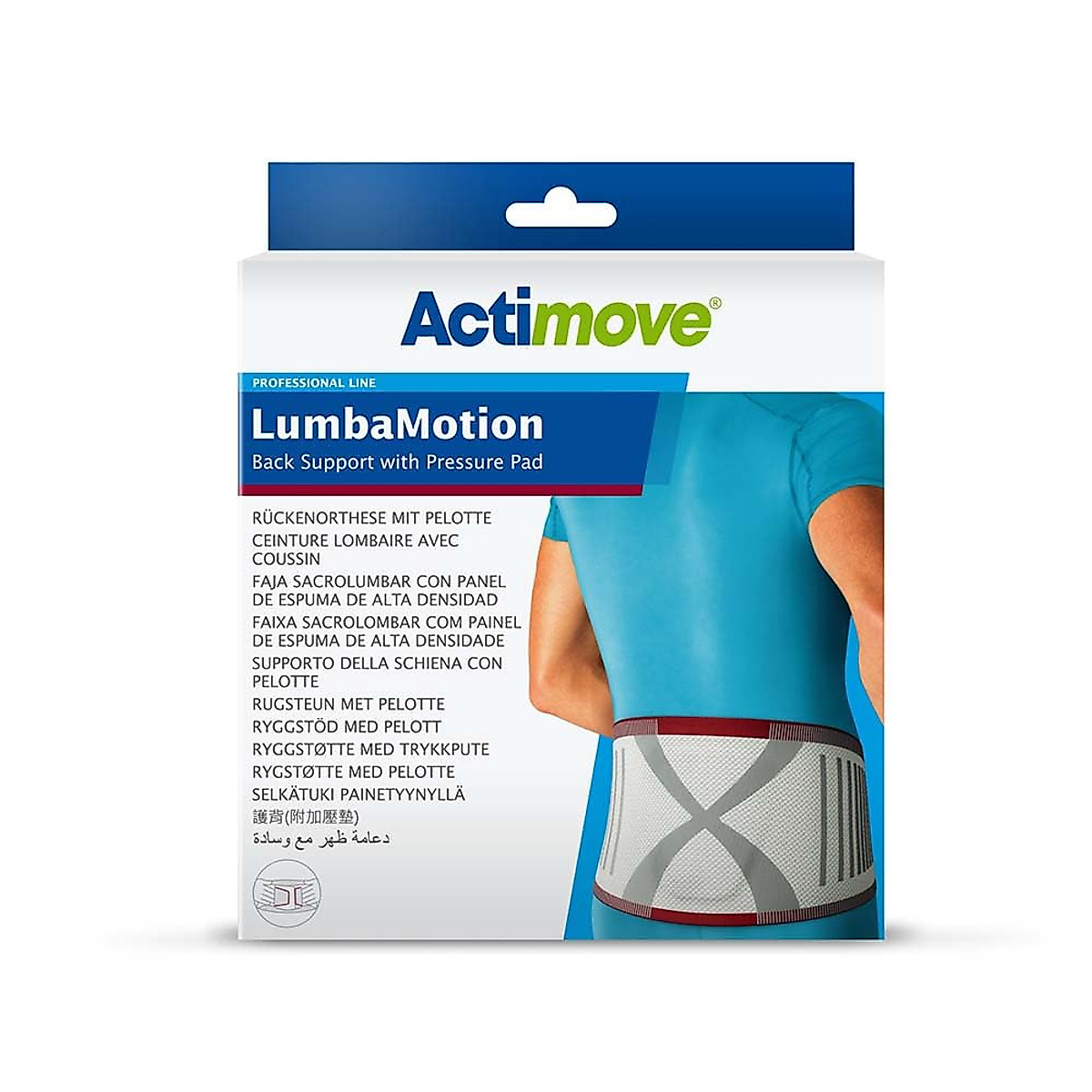 Actimove Professional LumbaMotion Back Support with Pressure Pad | Lumbar Sacral Support Belt for Lumbar Lower Back Support Belt for Sciatica, Herniated Disc, Scoliosis Back Pain Relief | White, Small