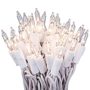 612 Vermont 100 Clear Christmas Lights on White Wire, UL Approved for Indoor/Outdoor Use, 18 Foot of Lighted Length, 20 Foot of Total Length