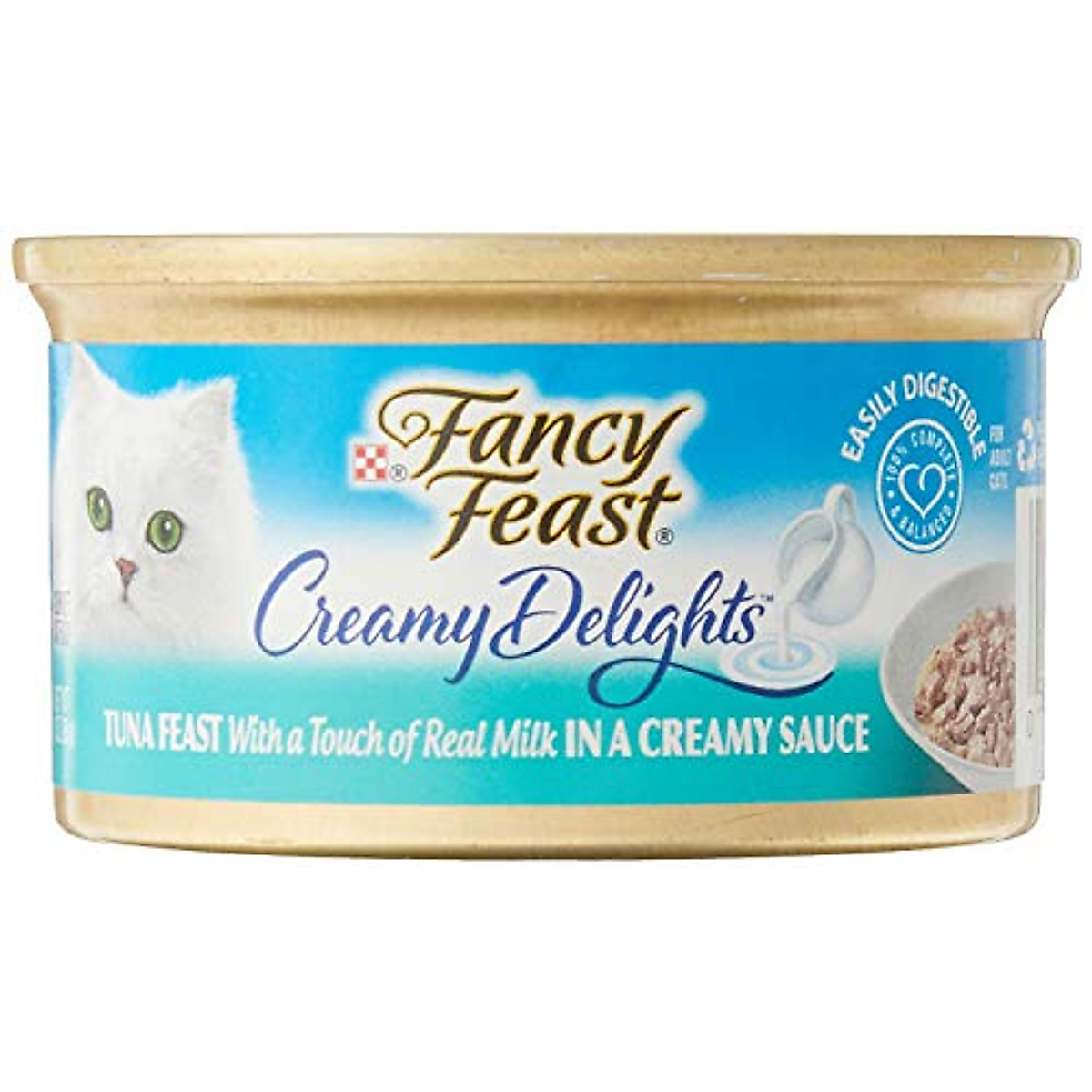 Fancy Feast Purina Creamy Delights Tuna Feast with a Touch of Real Milk in A Creamy Sauce (24-3 OZ Each)