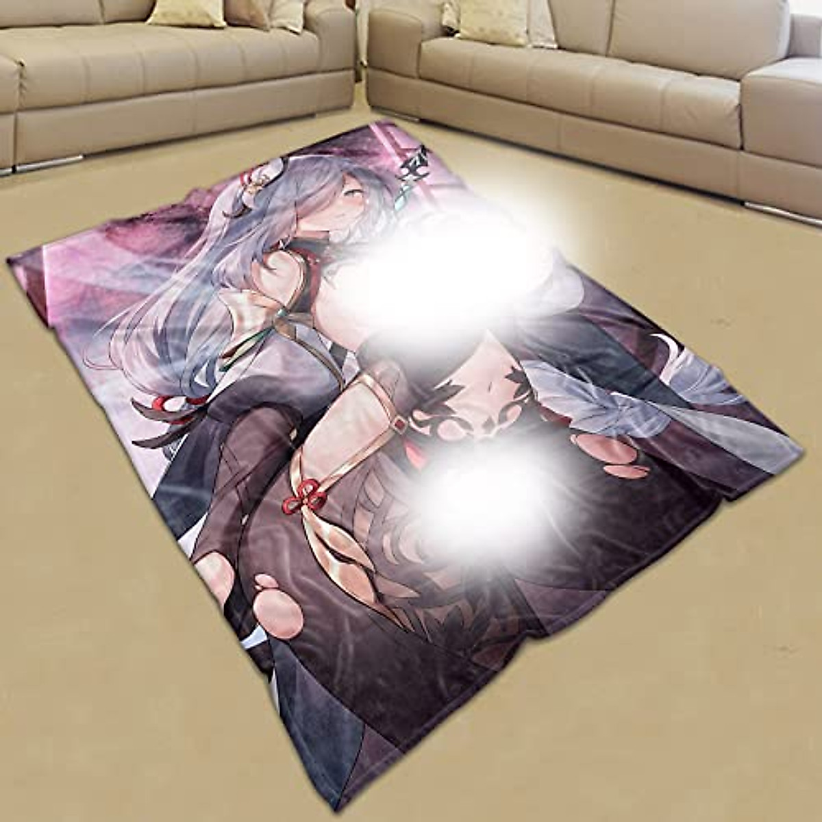 Naked Waifu Throw Blanket Sexy Anime Boobs Hentai Oppai Blanket Air Conditioner Blanket for Couch Fuzzy Warm Soft Luxury Faux Fur Blankets and Throws for Bed Sofa