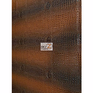 DuroLast™ Florida Gator 3D Embossed Vinyl Fabric by The Yard 2 Tone 3D Crocodile DIY Upholstery Accessories Apparel (Honey Caramel)