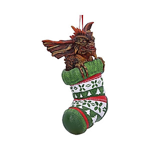 Nemesis Now Gremlins Mohawk in Stocking Hanging Festive Decorative Ornament 12cm, Resin, Green, Officially Licensed Harry Potter Merchandise, Cast in The Finest Resin, Expertly Hand-Painted