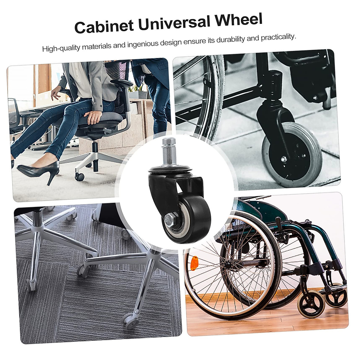 COOPHYA 5 Pcs Boss Chair Caster Computer Chair Wheels Carpets Gliding Wheels Workbench casters Castor Wheels Hardwood Floors Wheels Rubber Polyurethane (pu) Universal to Rotate Transport