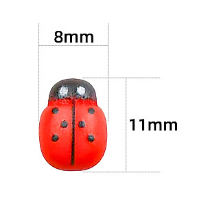 100 Pieces Wooden Ladybugs for Crafts DIY Self-Adhesive Mini Ladybugs Tiny Ladybug Decoration for Craft Scrapbooking Micro Landscape Party Home Garden Decor Flatback Wood Ladybugs Embellishments (Red)