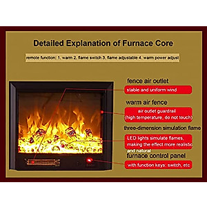 Elestric Fireplace with Mantel TV Stand Freestanding Fireplace Heater with Realistic & Adjustable Flames Entertainment Center Rustic Console Table Great for Living Room