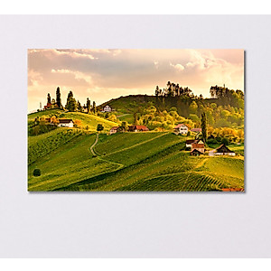 Vineyard Landscape South Styria Austria Canvas Print 1 Panel / 36x24 inches