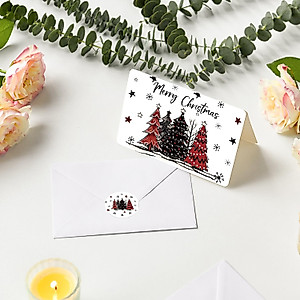 Artoid Mode 24 Pack Merry Christmas Thank You Cards Star Snowflake Xmas Tree Greeting Cards Gift With Envelope Sticker Blank Note Cards for Birthday Wedding Baby Shower Bridal Shower, 4 x 6 Inch