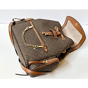 Michael Kors Jet Set Medium Womens Pebbled Leather Backpack (Brown)